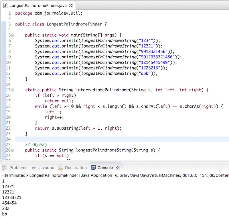 Longest Palindrome Substring In A String In Java DigitalOcean