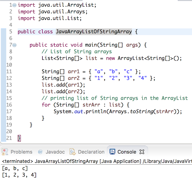 Java Array Of ArrayList ArrayList Of Array DigitalOcean