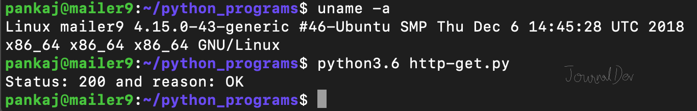 Python HTTP Client Re GET POST DigitalOcean