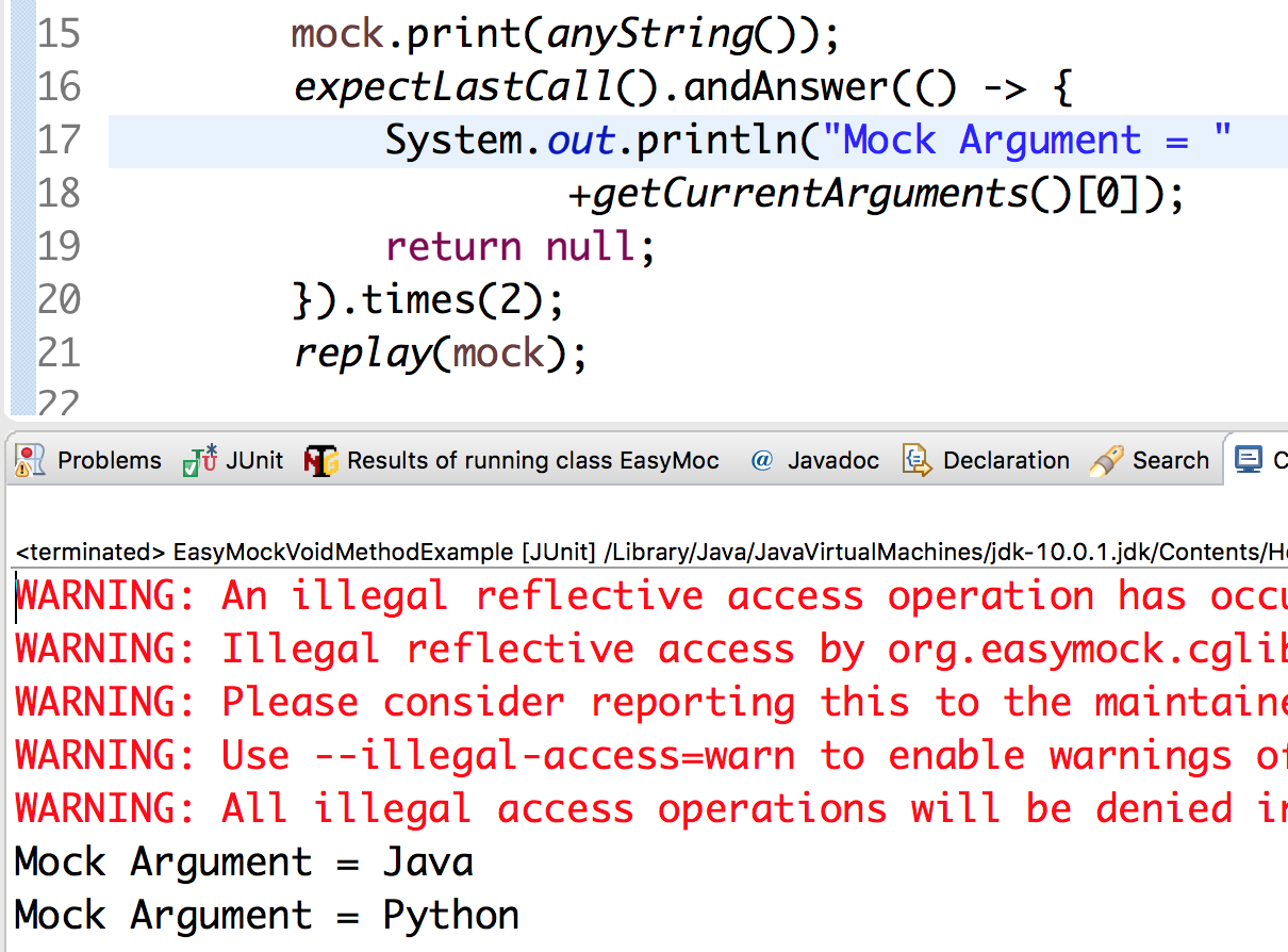 EasyMock Void Method ExpectLastCall DigitalOcean