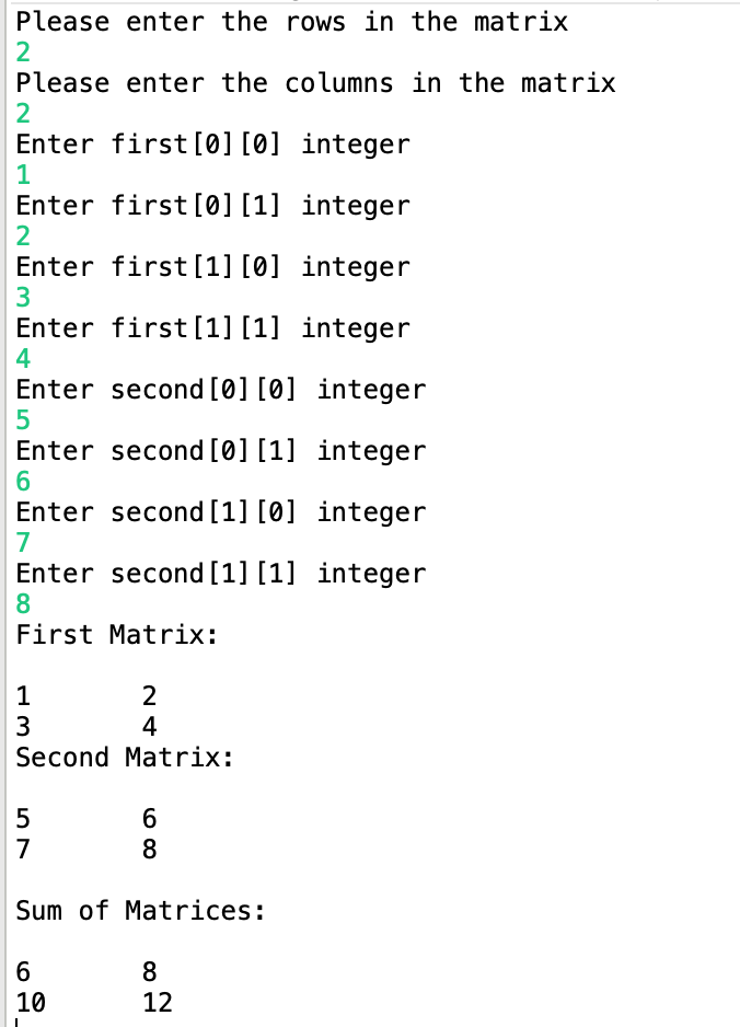 Matrix Programs In Java DigitalOcean