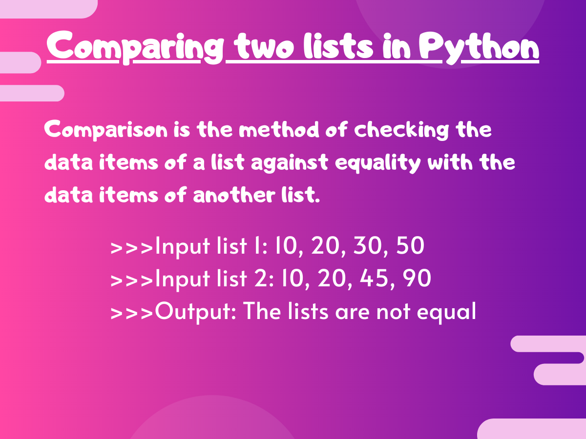 How To Compare Two Lists In Python DigitalOcean
